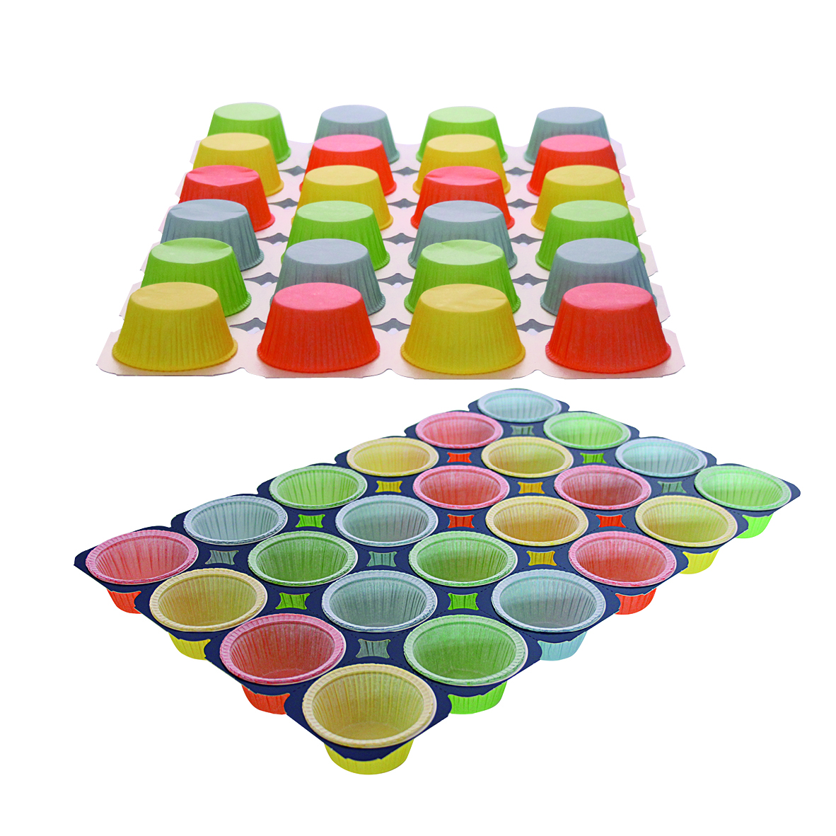 Muffin Tray-Support, colorful, 100 trays